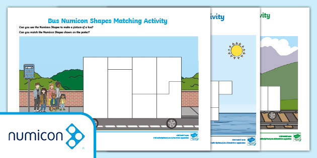 Transport-Themed Numicon Shape Outlines Activities Pack